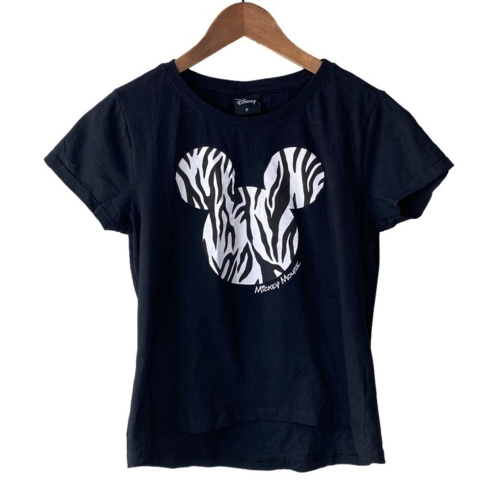 Disney Safari Zebra Mickey Mouse Black Short Sleeve T… - Gem